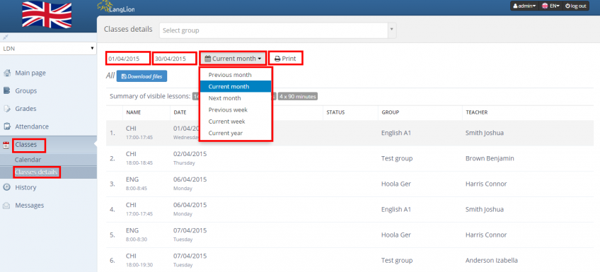 Support LangLion | Classes