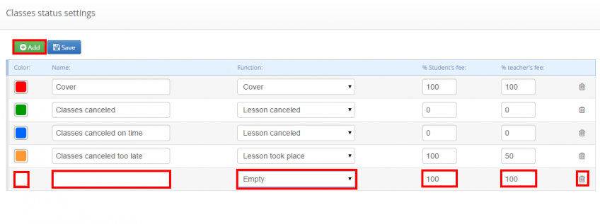 Support LangLion | Settings – Classes statuses Support LangLion | Settings – Classes statuses