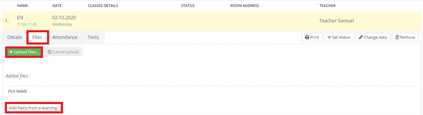 Support LangLion | Teacher’s account – Classes