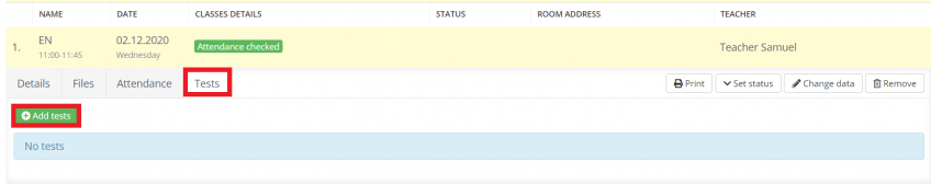 Support LangLion | Teacher’s account – Classes